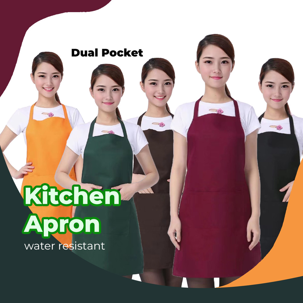 VerticOasis Kitchen Apron Waterproof Chef Oil Proof Kitchen Cotton Cafe ...
