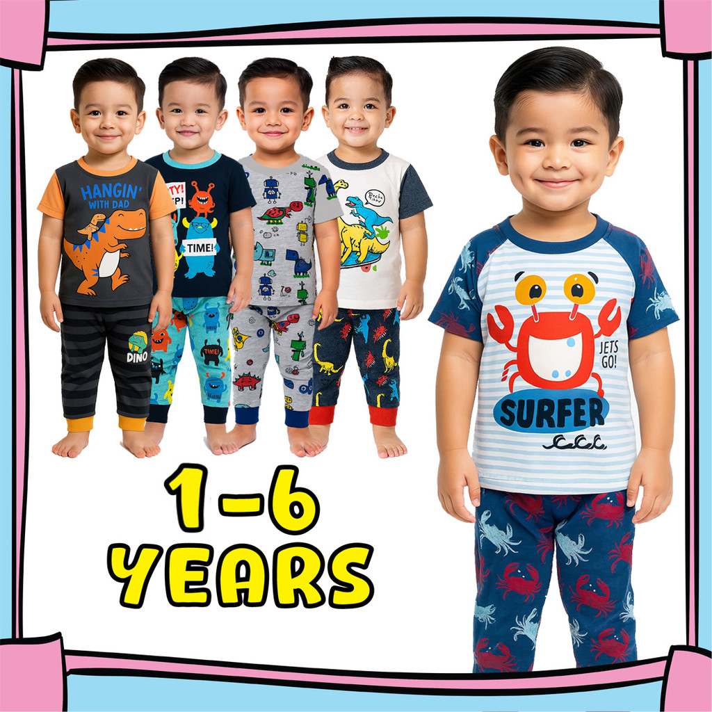 (1-6 Tahun) QK CARTOON Pajamas Promo Baju Tidur Kartun Kain Lembut ...