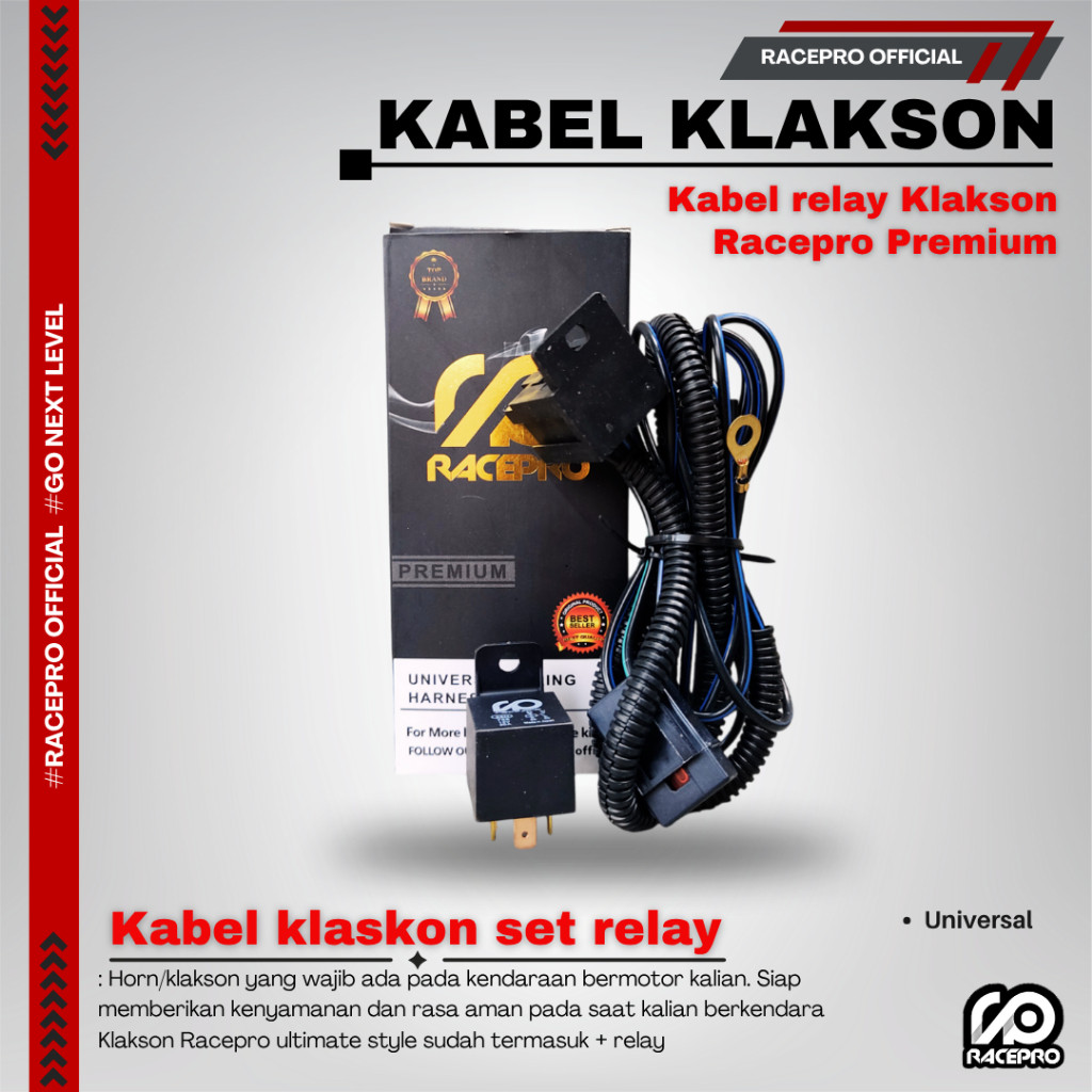 PREMIUM 12 VOLT HORN RELAY CABLE Snail CABLE RELAY SET RACEPRO ...
