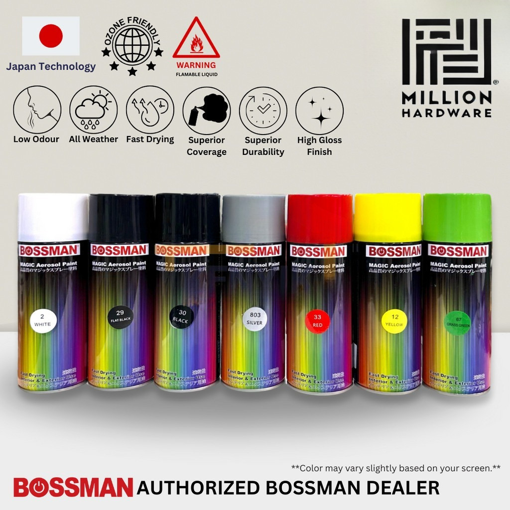 BOSSMAN 400mL Magic Aerosol Spray Paint Automotive Quality / Spray ...