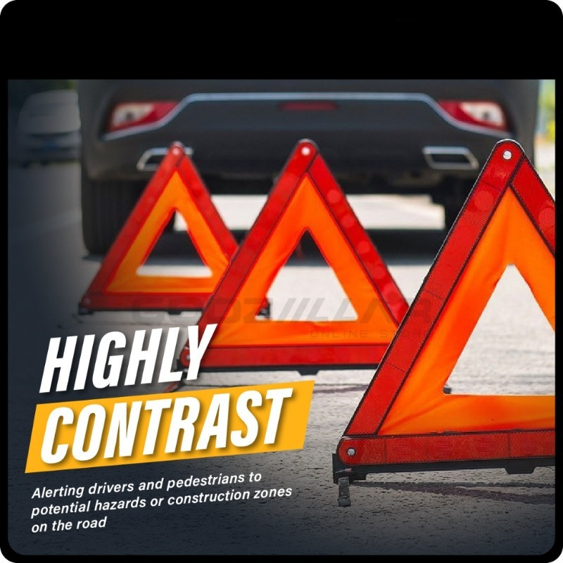 Safety Car Warning Sign Emergency Stop Sign Reflective Triangle Stand ...