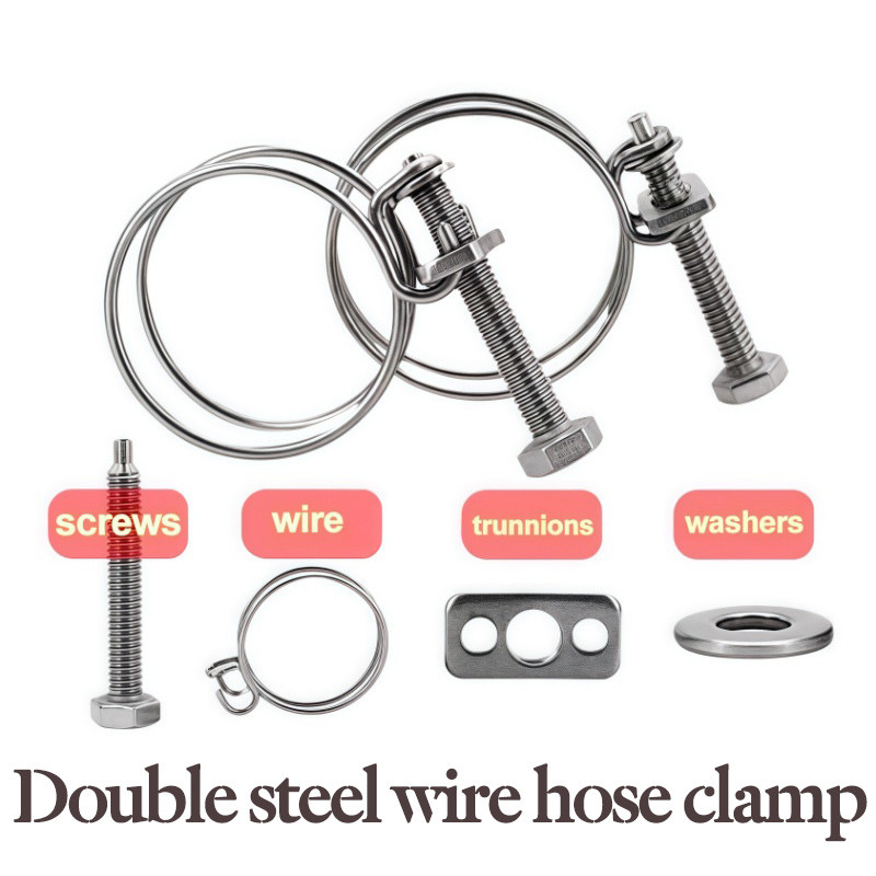 304 Stainless Steel Wire Hoop Double wire hose clamp clip radiator hose ...