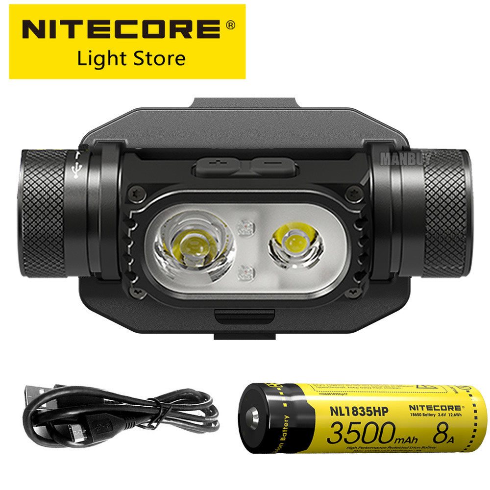 NITECORE HC68M 2000LM Dual Beam E-focus 2xLEDs Type-C Rechargeable ...