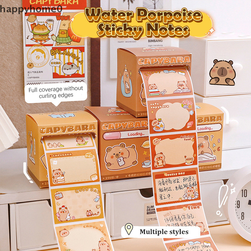 MY 100/256Sheets Kawaii Stationery Cute Cartoon Capybara Sticky Notes ...