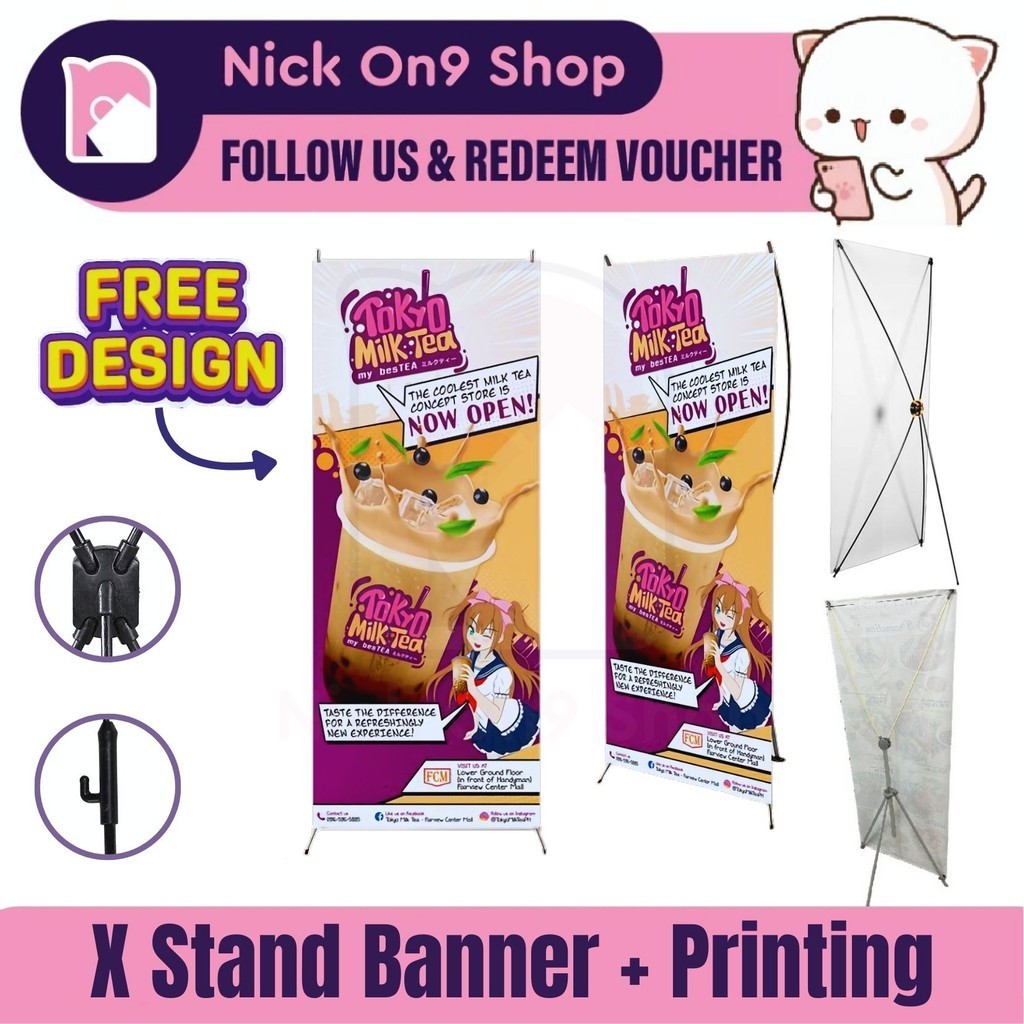 X Stand Adjustable for Banner / Bunting X Stand with Printing (FREE ...