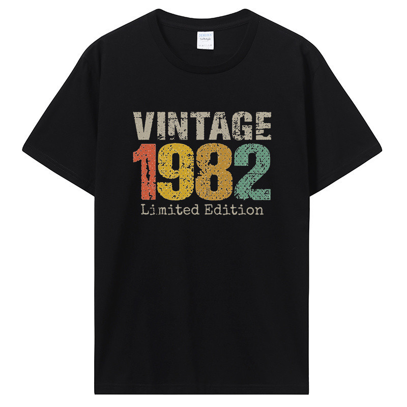Vintage Birthday Retro 1982 Limited Edition Tshirt Cotton Graphic ...