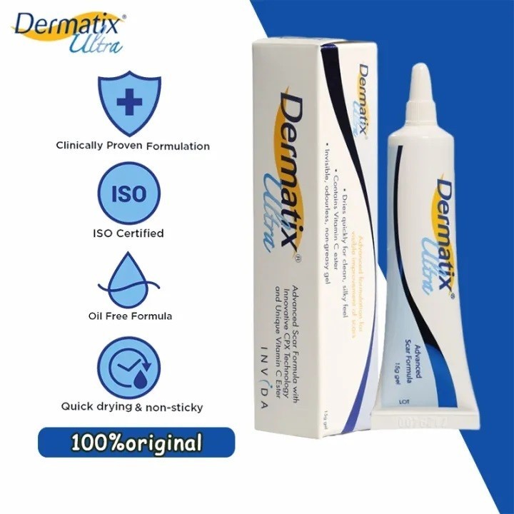 Dermatix Ultra Scar Gel 15g Krim Hilangkan Parut Hitam Keloid Scar Scar ...