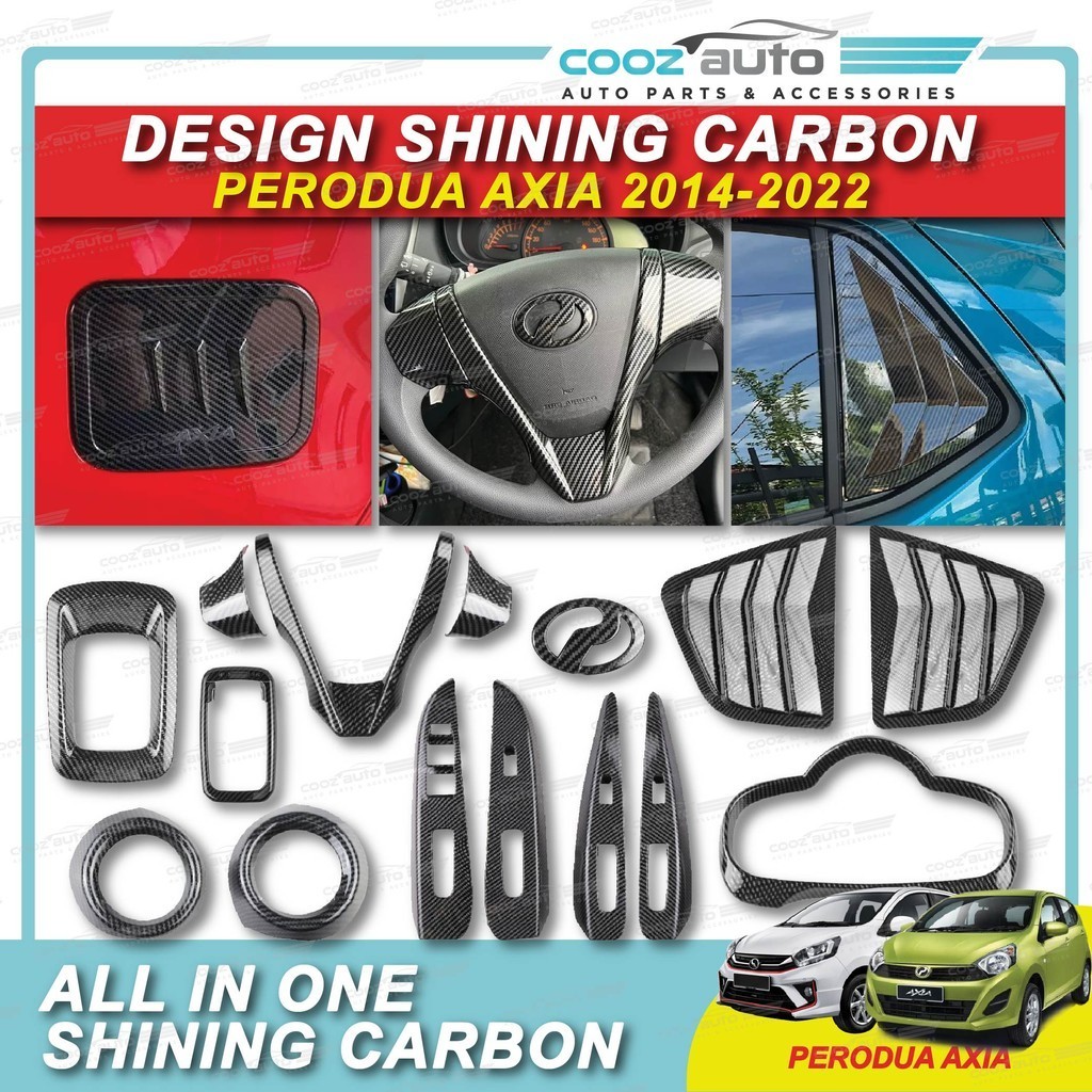 Perodua Axia 2014 - 2022 Shining Carbon Car Steering Door Bowl Handle ...