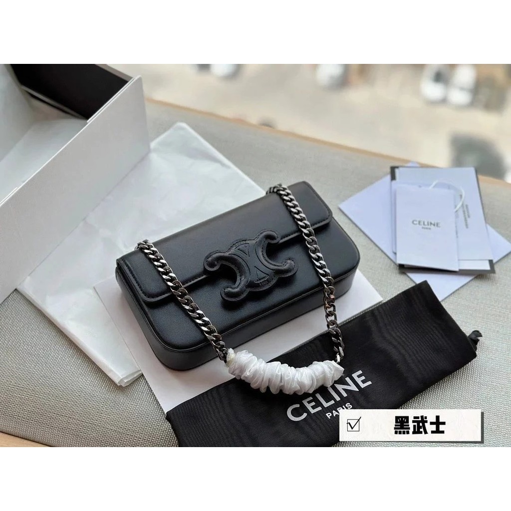 Celin * beg rantaian hitam penuh beg sandang kemenangan lapisan pertama ...