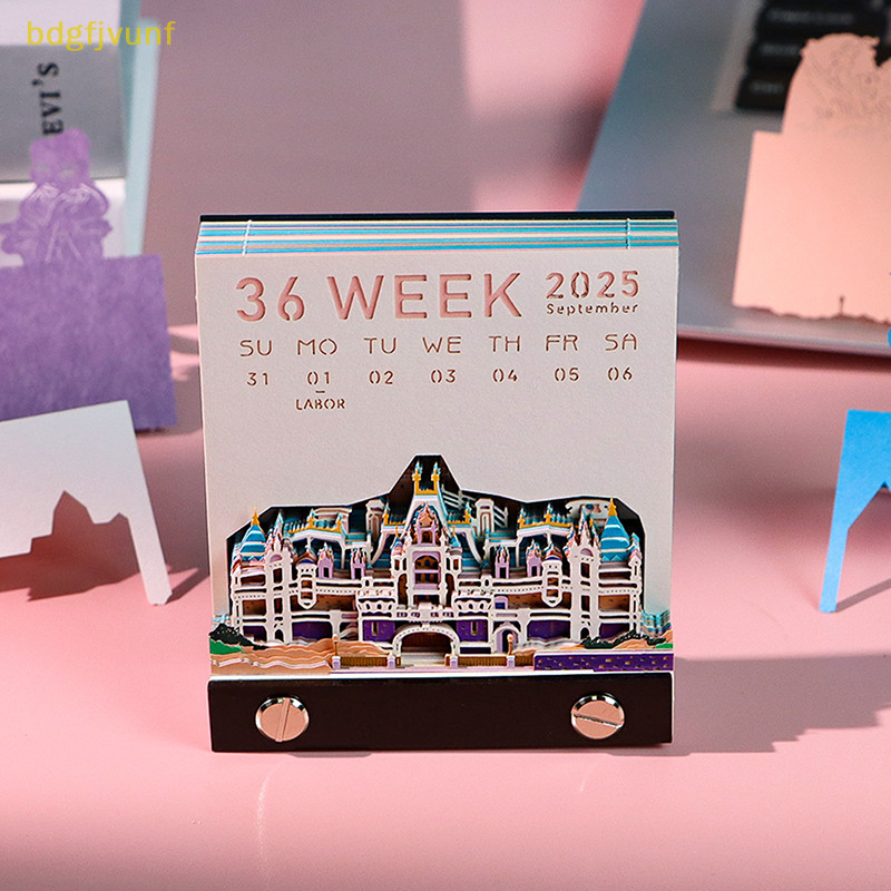 BDGF Castle Desk Calendar 2025 Calendar Memo Pad Creative Desk Calendar ...