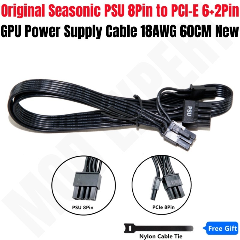 Original SEASONIC PRIME Ultra Titanium Modular PSU 8Pin to PCI-E 8Pin 6+2Pin GPU Graphic Card ...