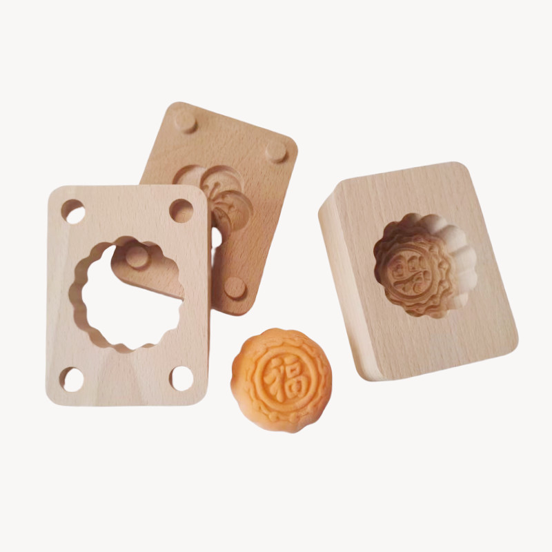 [Spot Express] Wooden mold mooncake flip-over Chinese mooncake dim sum ...