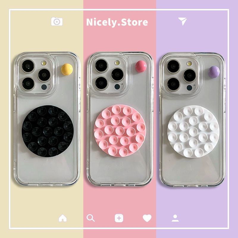 INS Stereoscopic Colorful Bean Circle Suction Cup Phone Case Compatible ...
