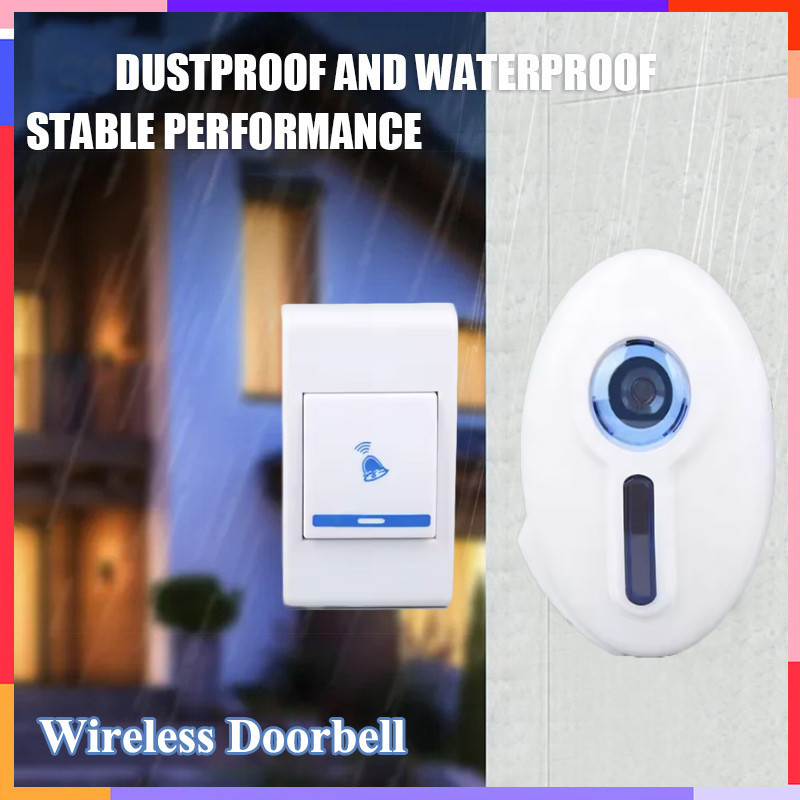 Waterproof Wireless Doorbell Security Alarm Smart Door Bell Battery ...