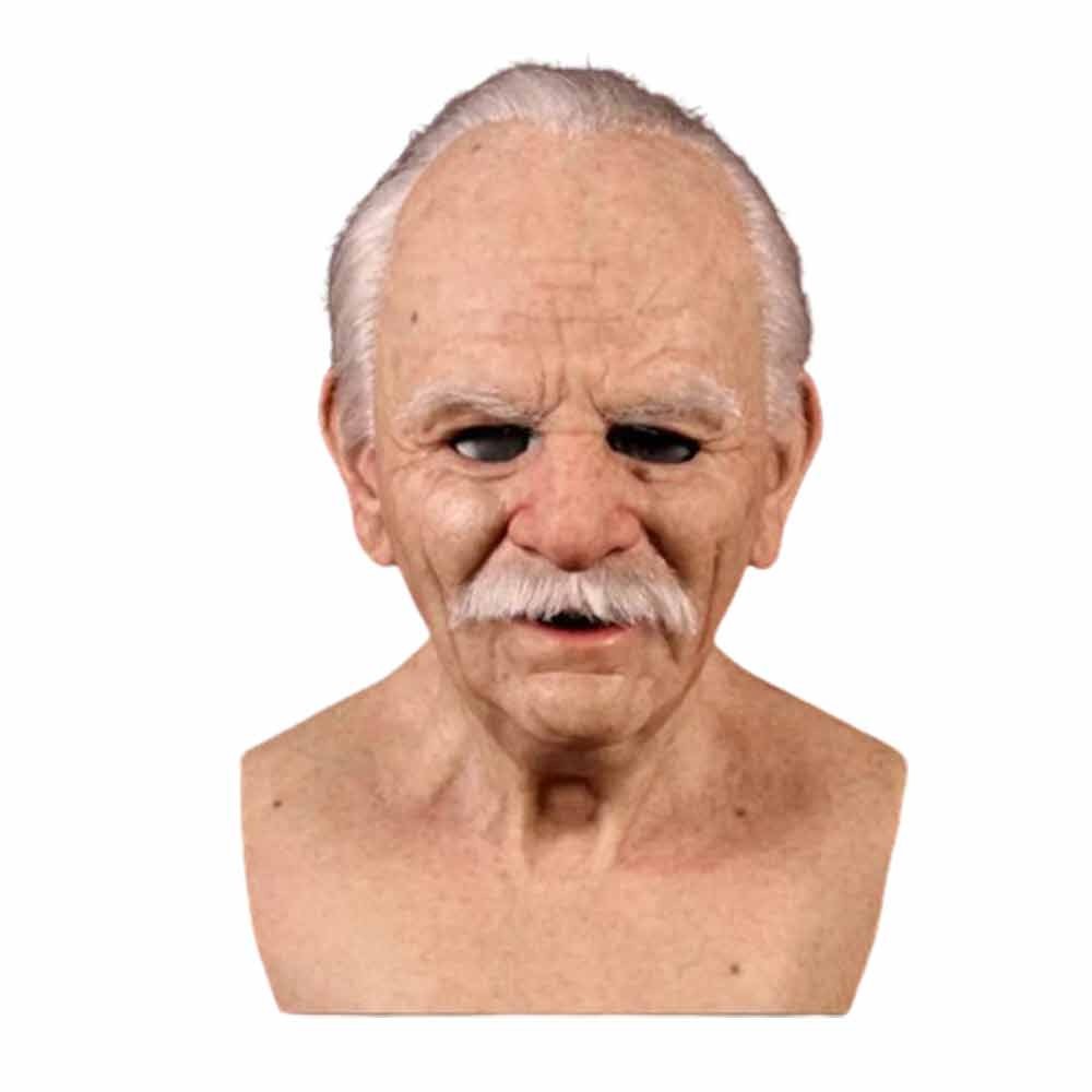 Exquisite Realistic Latex Old Man Face Mask Disguise Fancy Dress ...