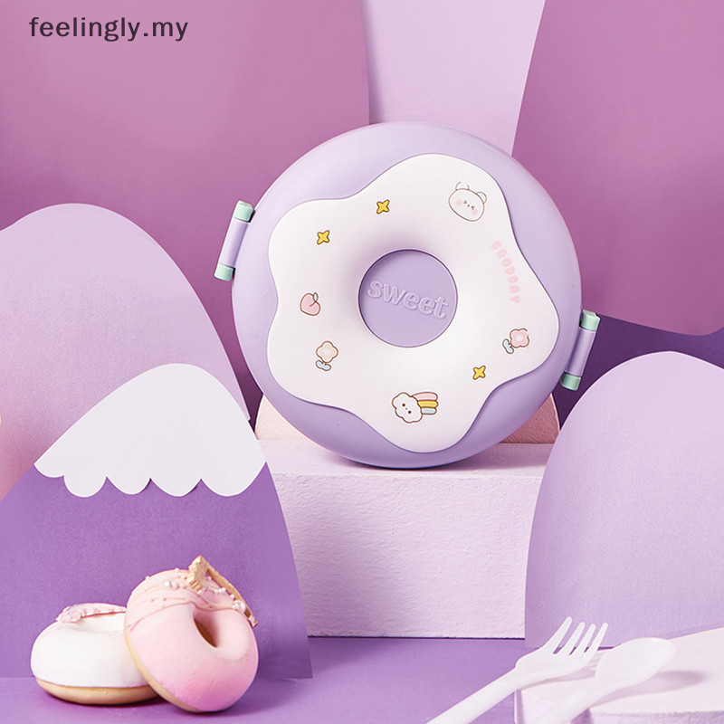 【Top B】 Lunch Box For Kid School Child Snack Box Donut Cartoon ...
