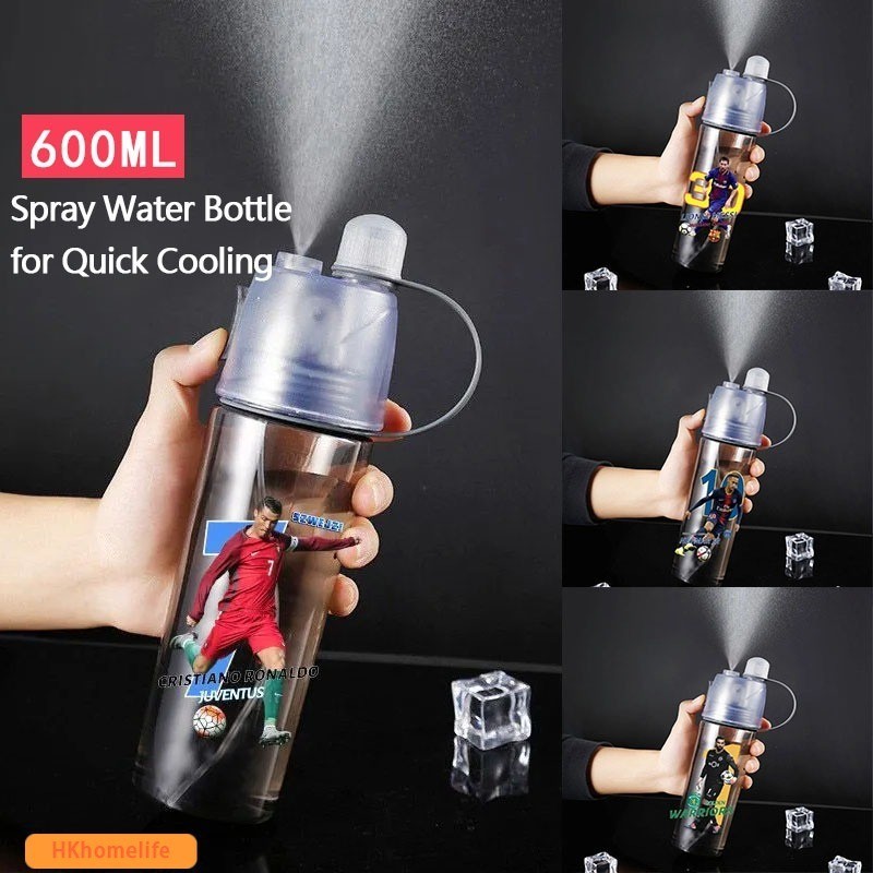 600ML Football Ronaldo Spray Water Bottle Portable Leak-Proof Sports ...