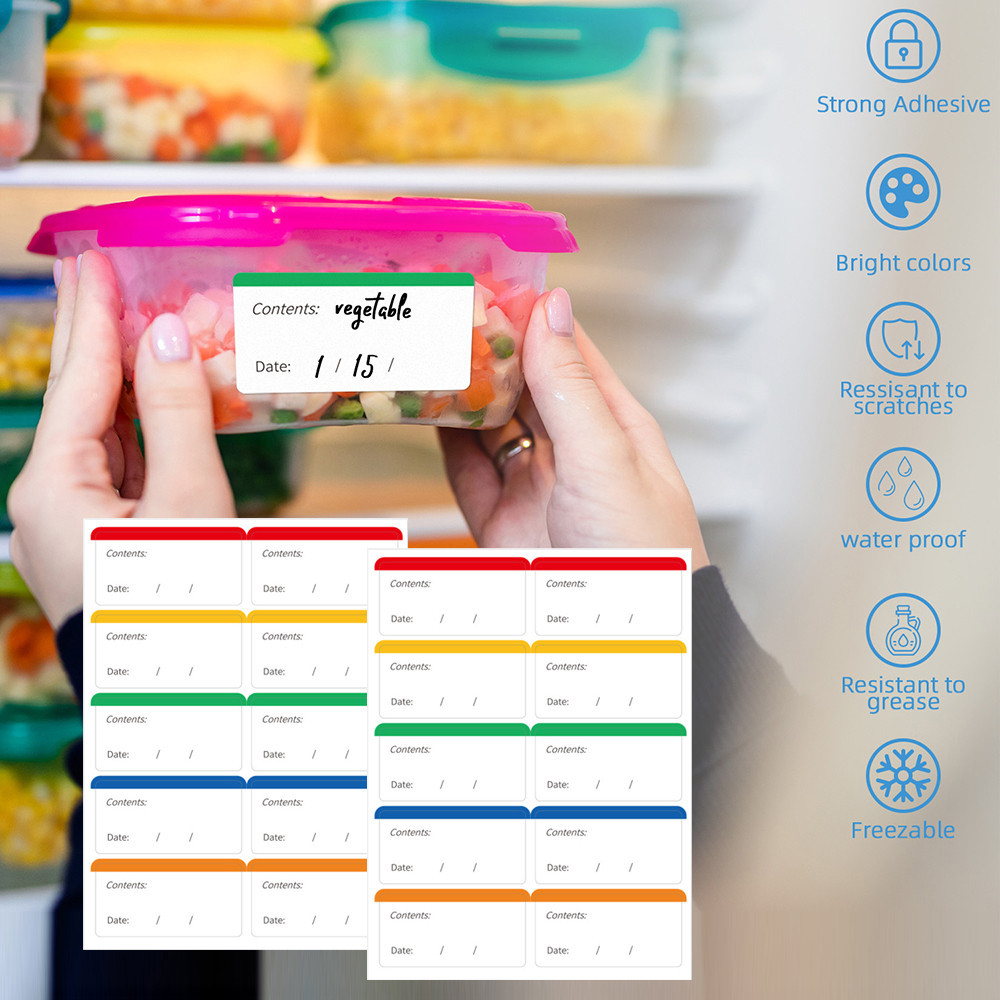 10 Sheets Food Label Sticker Refrigerator Food Note Container Storage ...