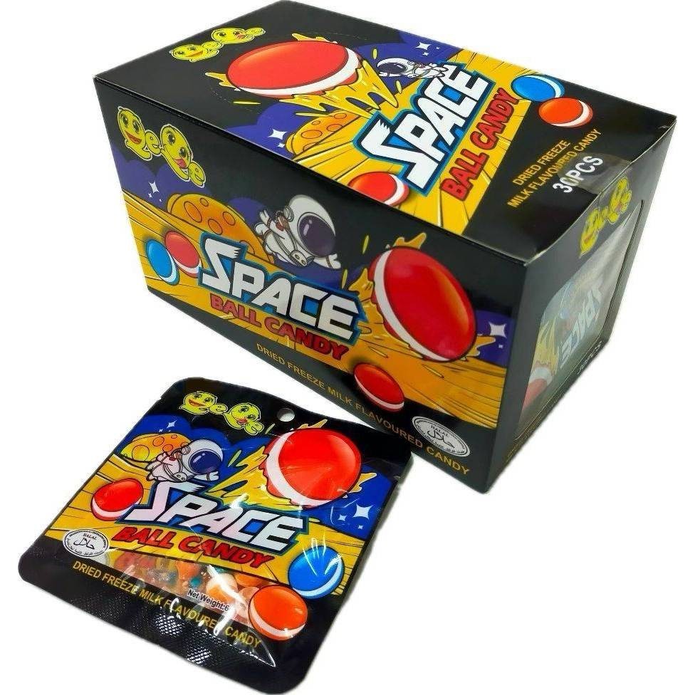 [HALAL] QeQe Space Ball Candy Dried Freeze Milk Flavoured Candy (30pcs ...
