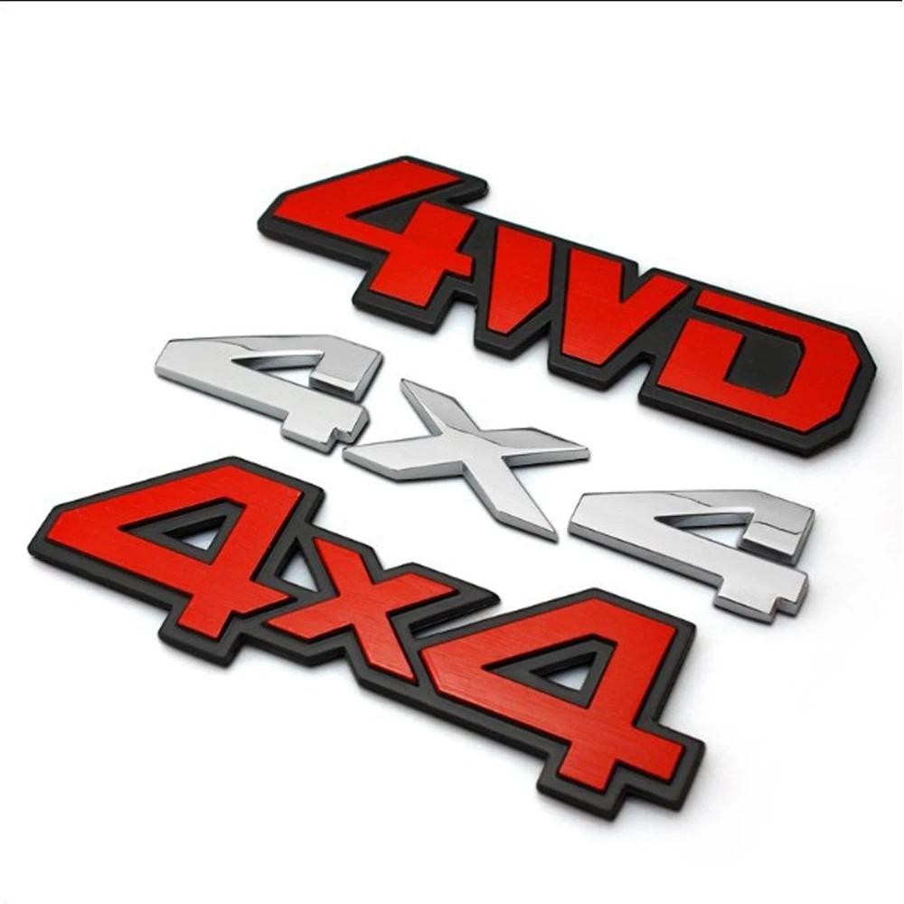 Aluminum Alloy Car Metal Chrome 3D Stickers 4X4 4WD V6 Displacement ...