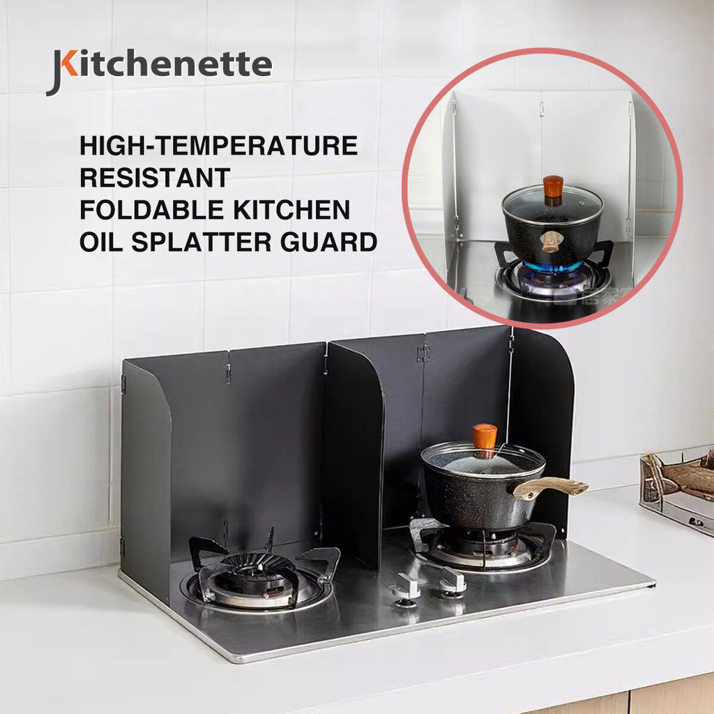 Jkitchenette Oil Baffle Foldable Kitchen Oil Splash Spill Guard For ...