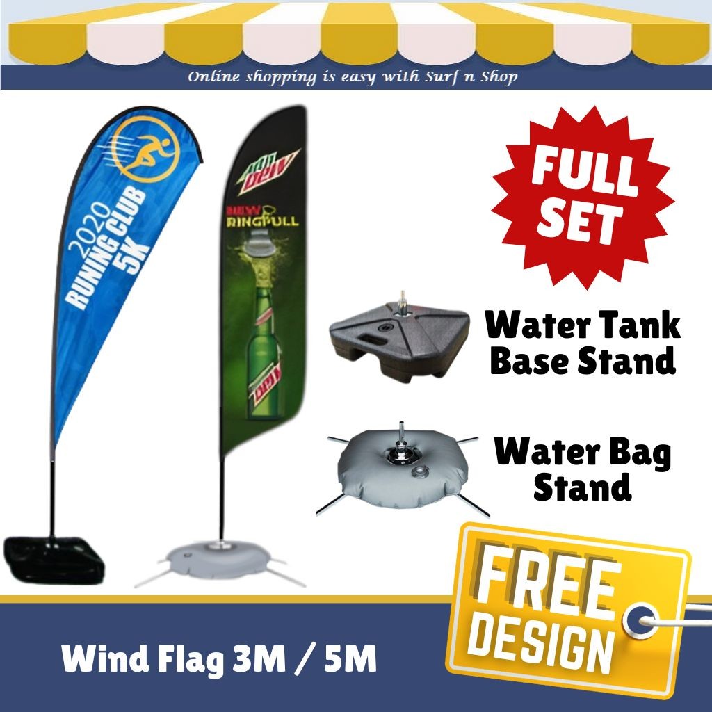 Full Set Beach Wind Flag 3M/5M (Featherflag/Teardrop flag) Printing ...