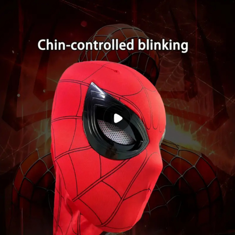 Spider-Man Mask with Chin Controlled Blink Function Halloween Christmas ...