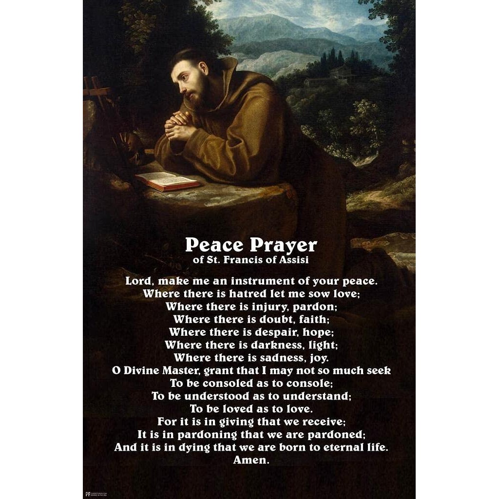 Peace Prayer of St Francis of Assisi Bible Quote Spiritual Decor ...