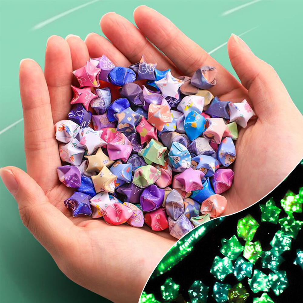 Luminous Paper Star Gradient Color Lucky Pentagram Star Paper Handmade ...