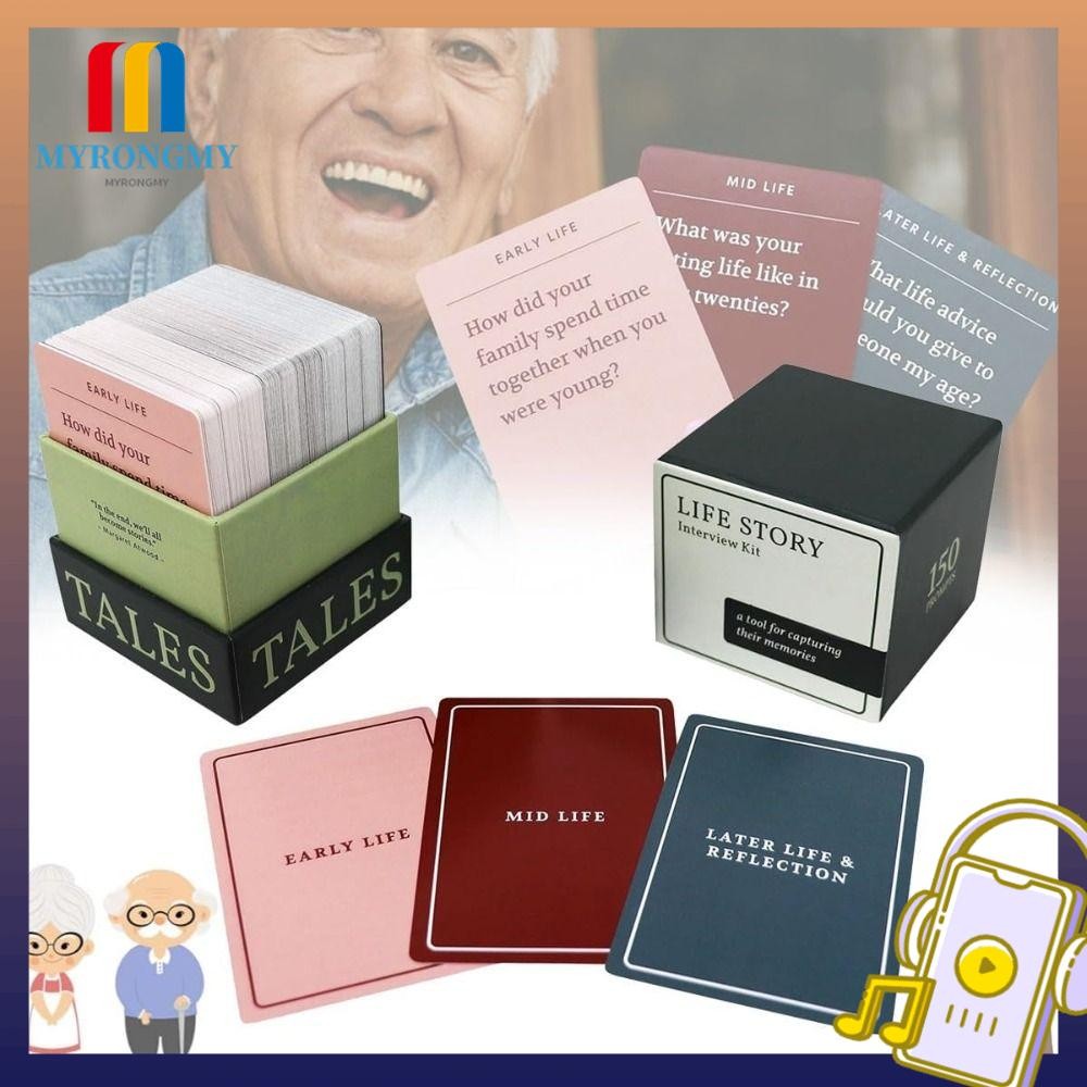 MYRONGMY 150 Life Story Interview Kit Cards, Relationship Card Game ...