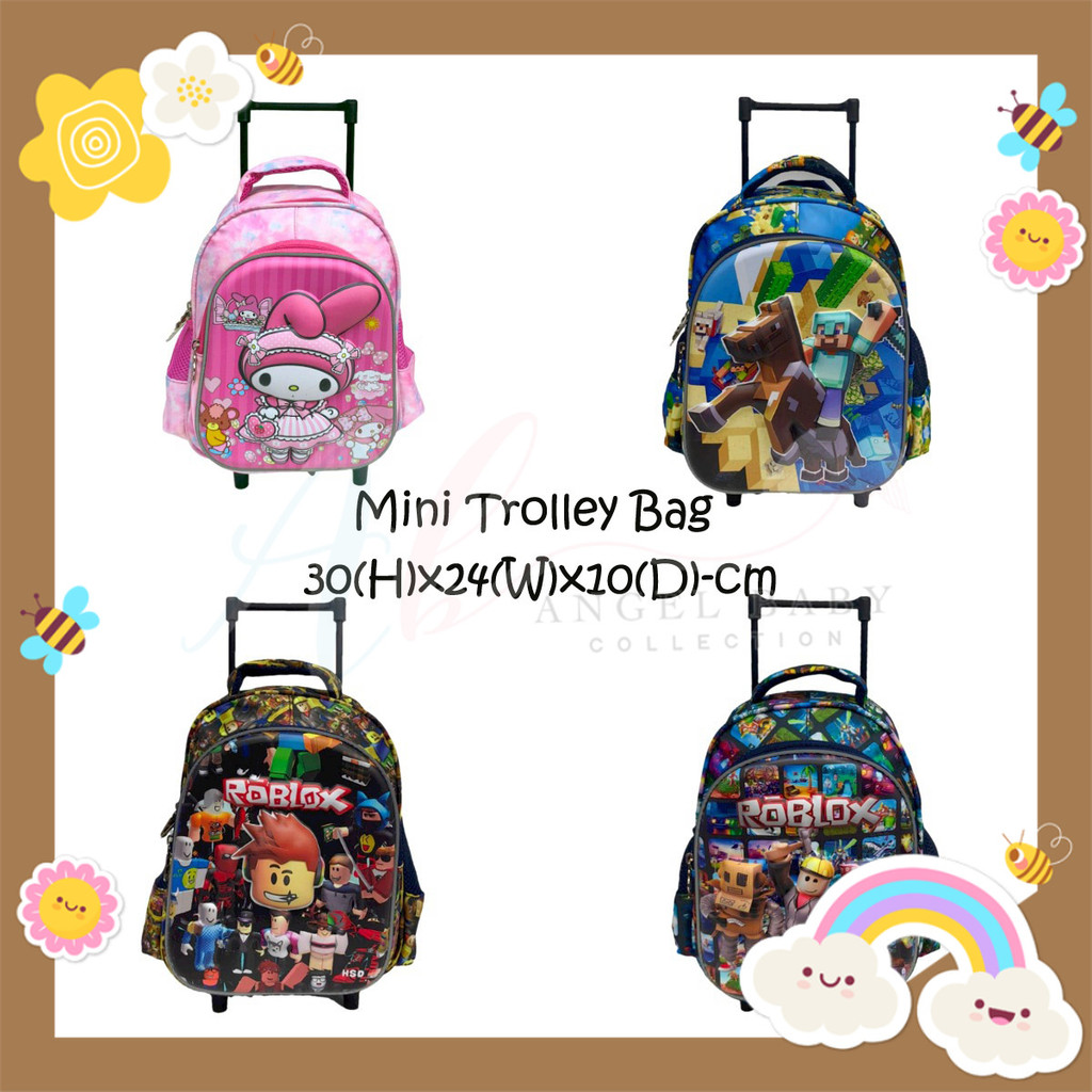 Angel Baby Kids Cartoon Non Removable Mini Trolley School Backpack ...