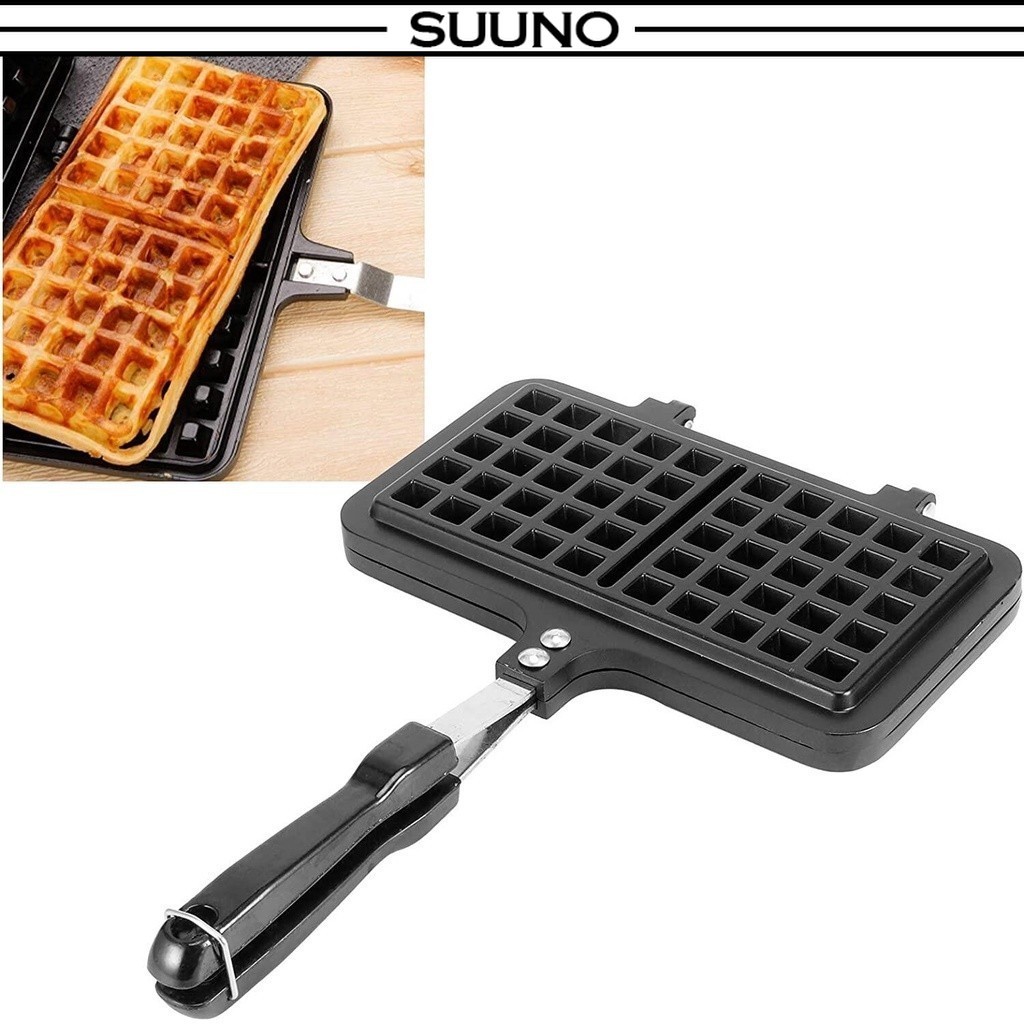 Rectangle Belgian Waffle Maker Non-Stick Stove Top Waffle Maker Pan for ...