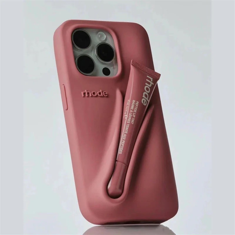 (With Logo) rhode Lipstick Soft Silicone Phone Case For iPhone 14 15 16 ...