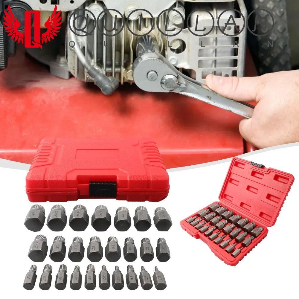 QUILLAN 25PCS Damaged Screw Extractor, Hex Head Easy Out Bolt Extractor ...