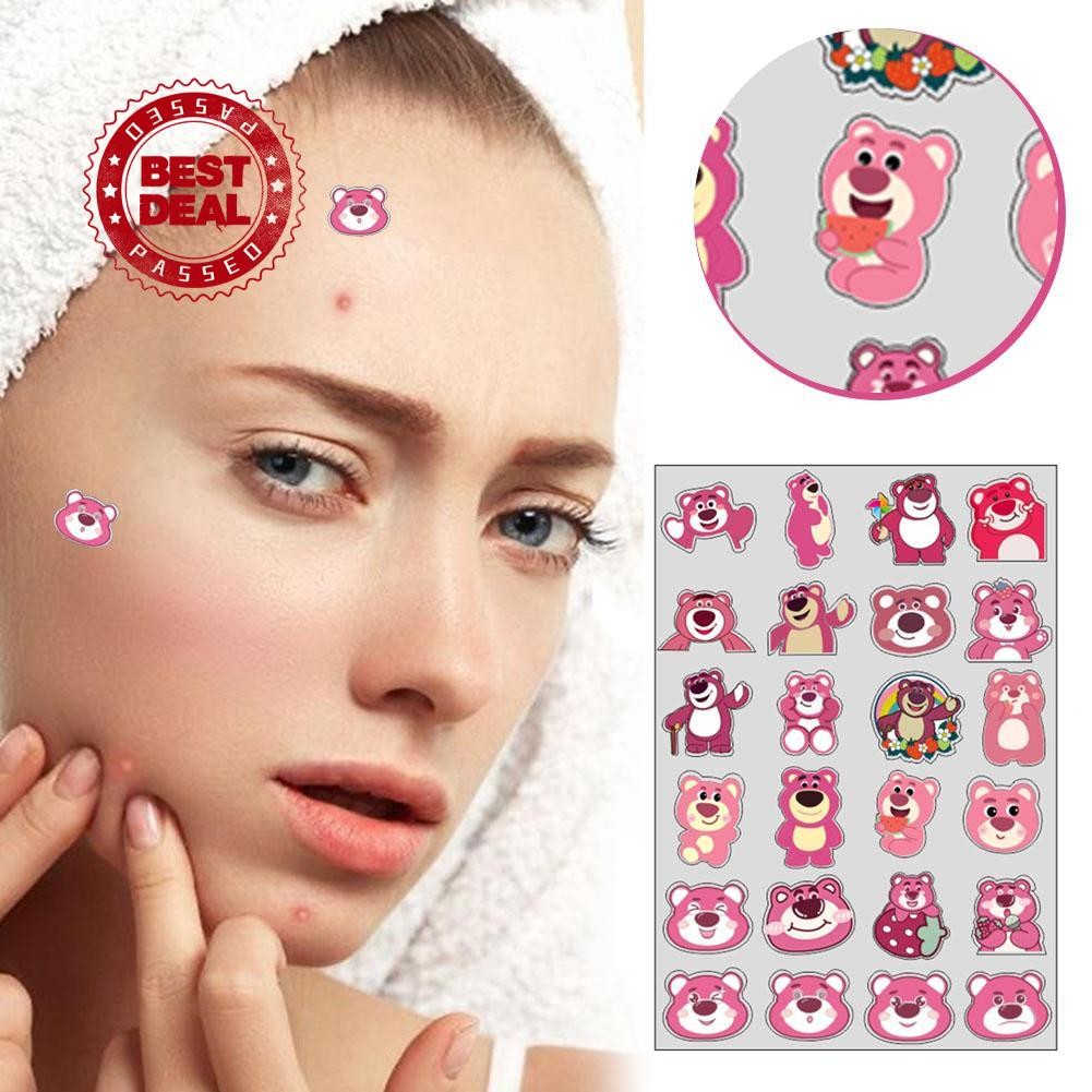 Strawberry Bear Acne Sticker Colored Pe Acne Sticker Acne Sticker ...