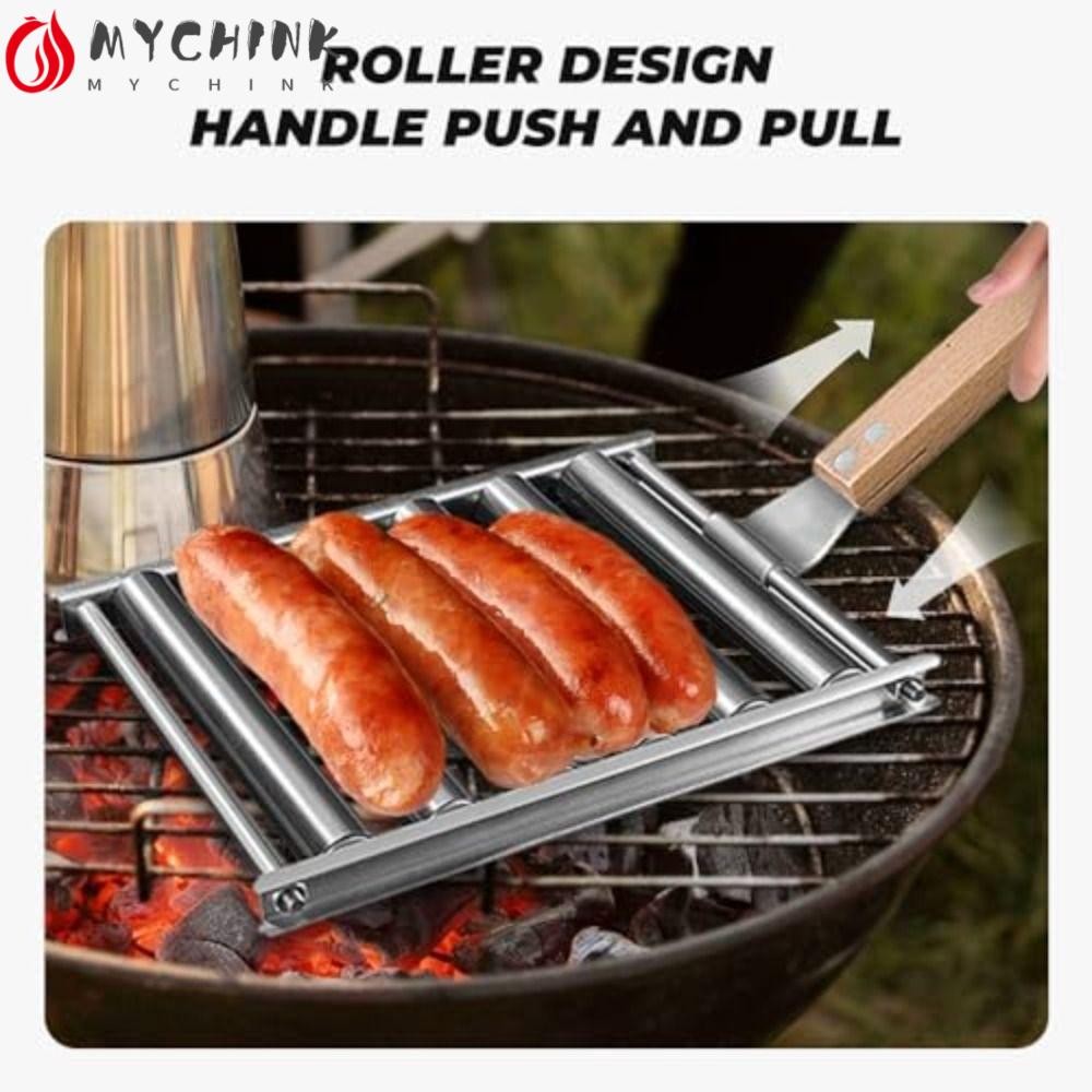CHINK Hot Dog Roller Rack, Anti-Scald Stainless Steel Sausage Roller ...