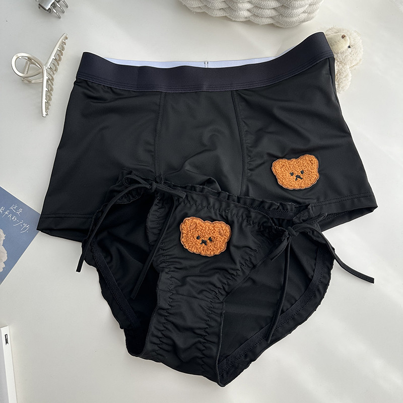 [Couple Style] Cute Black Bear Couple Underwear a Man and a Woman 2024 ...