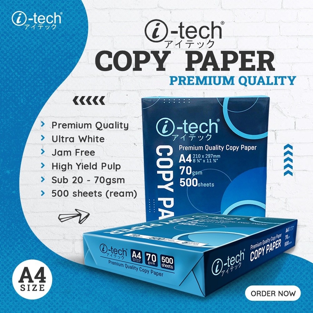 Copy Paper A4 70GSM 500Sheets Itech Brand | Shopee Malaysia