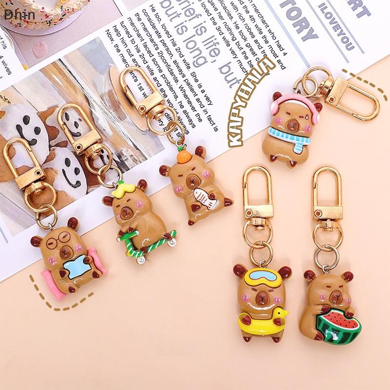 [Dhin] Cute Capibala Keychain Cartoon Small Capybara Pendant Girl ...