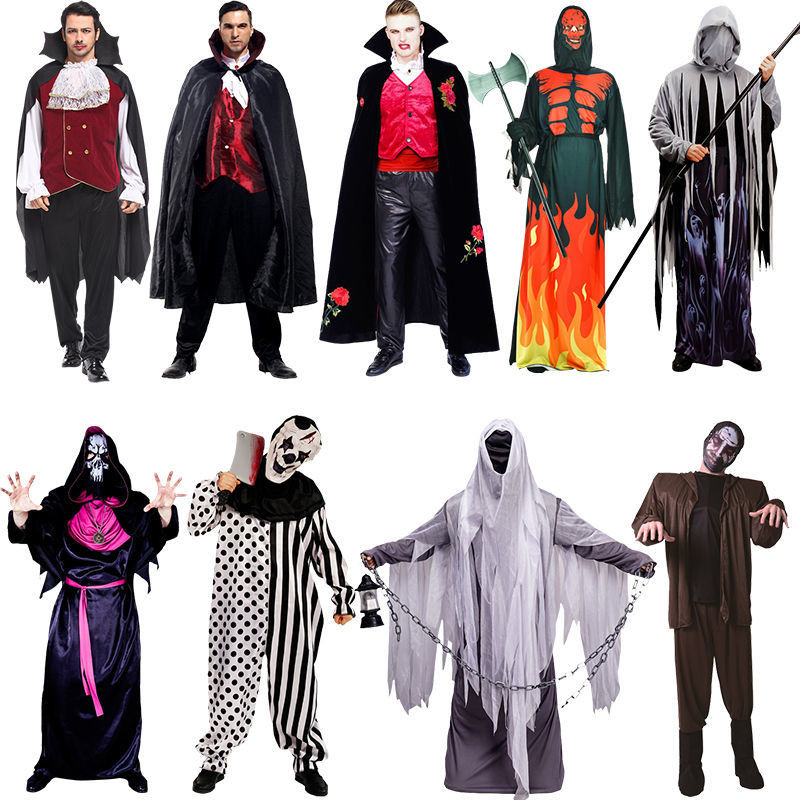 Halloween Adult Costume Vampire Men cosplay Costume Horror Scary Devil ...