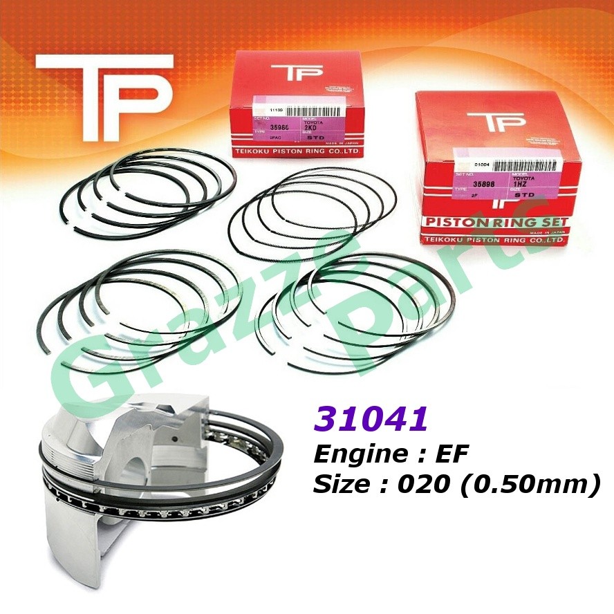 TP Piston Ring 020 (+0.5mm) Size for Perodua Kancil 660 L2 31041-050 ...
