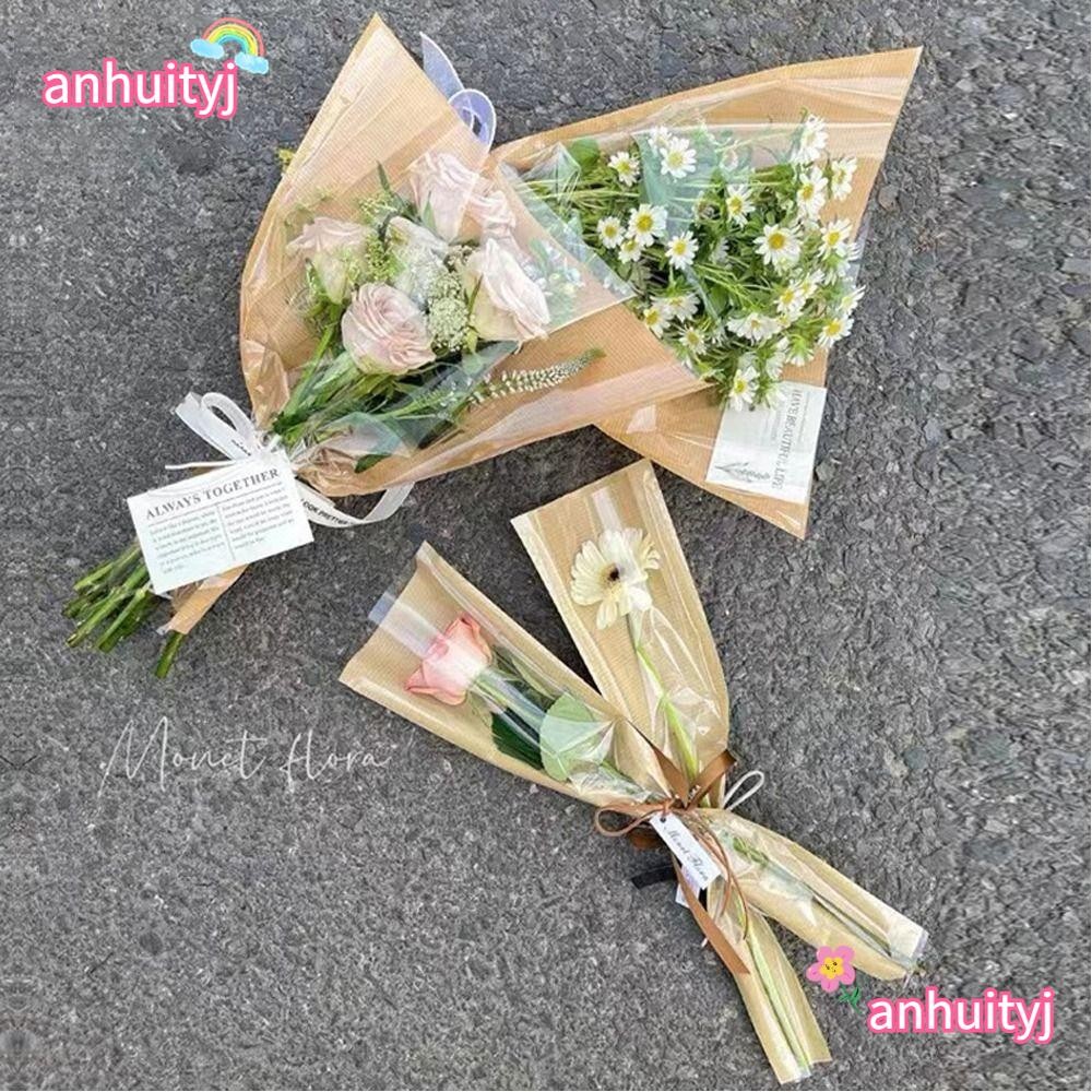 LANJ 20/30PCS Rose Packing Sleeve Bag, Single Rose Transparent Bouquet ...