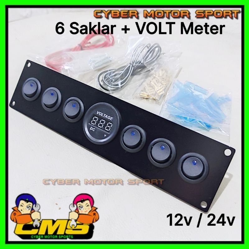 TOMBOL Dashboard Panel 6 switches plus USB charger Volt meter indicator ...