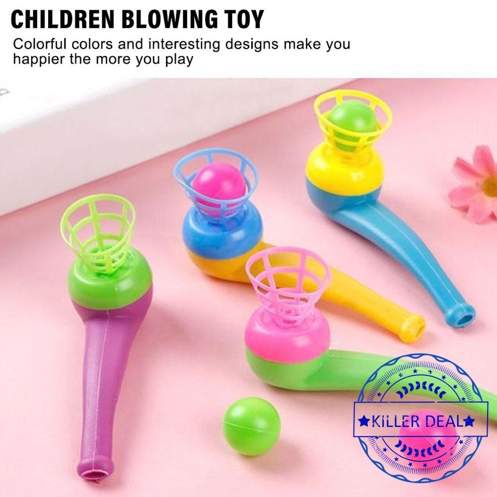 Children Blowing Toy Floating Blow Balls Tube Toy Classic Ball Blowing ...