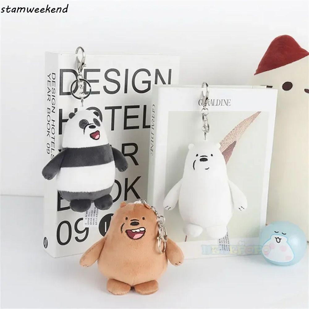 STAMWEEKEND We Bare Bears Pendant, Bag Charm Cartoon Ice Bear Keychain ...