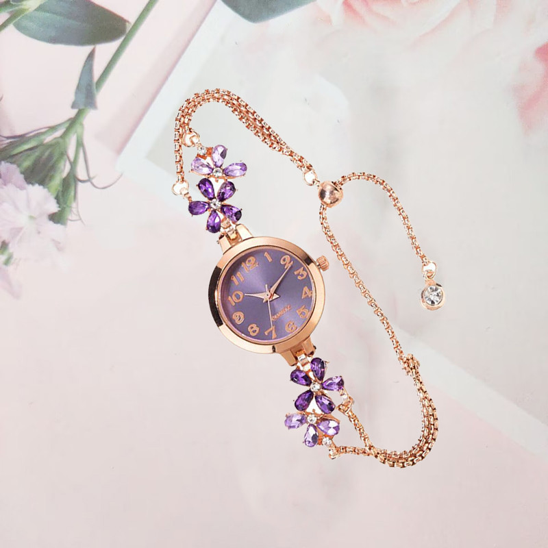 Fashion Double Layered Petal Casual Round Women's Watches Free ...
