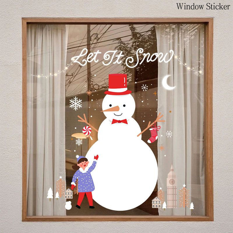 Christmas Decorative Glass Stickers for Window Glass Doors Ins Style ...