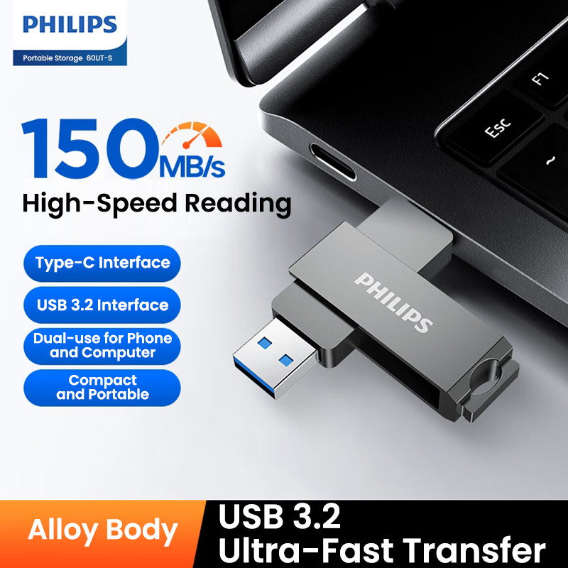 PHILIPS USB3.2/Type-C Dual Interface Flash Drive 16GB/32GB/64GB/128GB ...