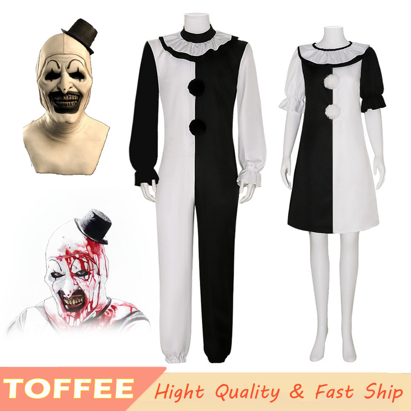 Terrifier 3 The Clown Halloween Black White Dress For Woman Jumpsuit ...