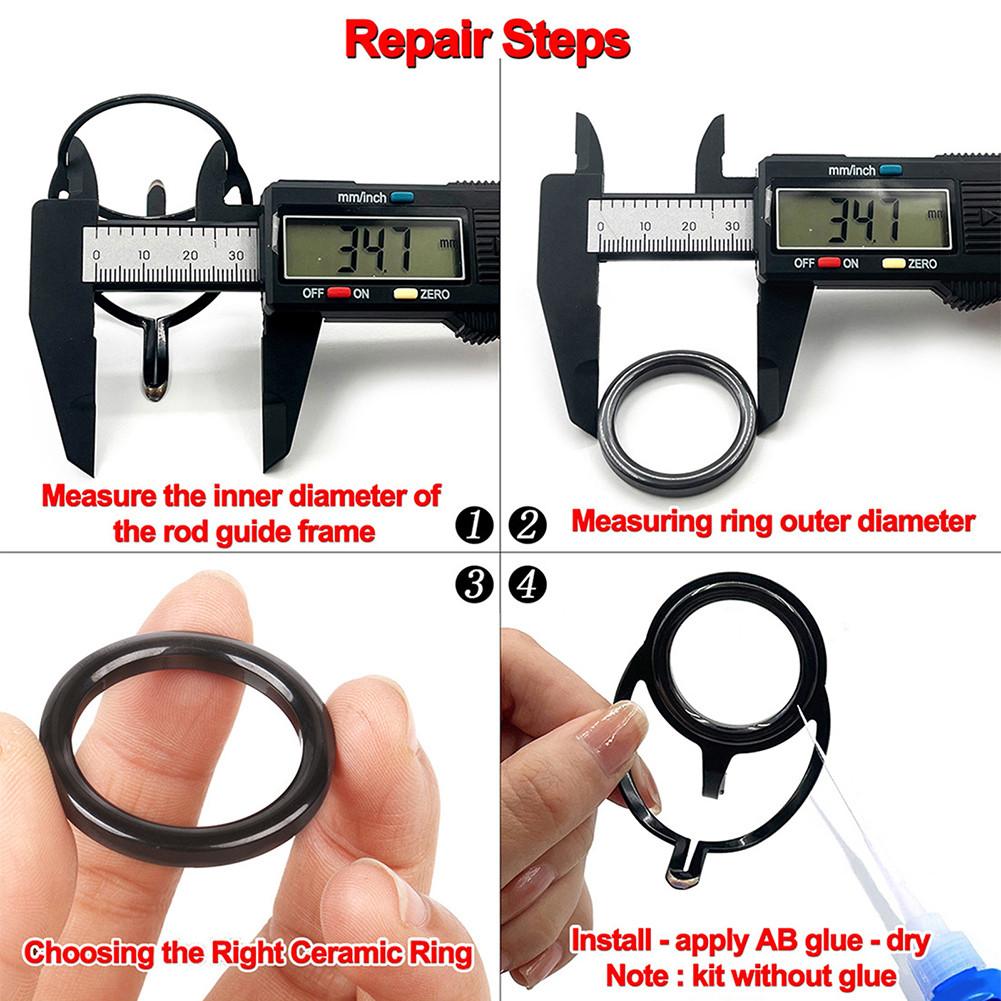 [Hotbrand.my] 40pcs Fishing Rod Guides Ring Ceramic Guide Ring Rod ...